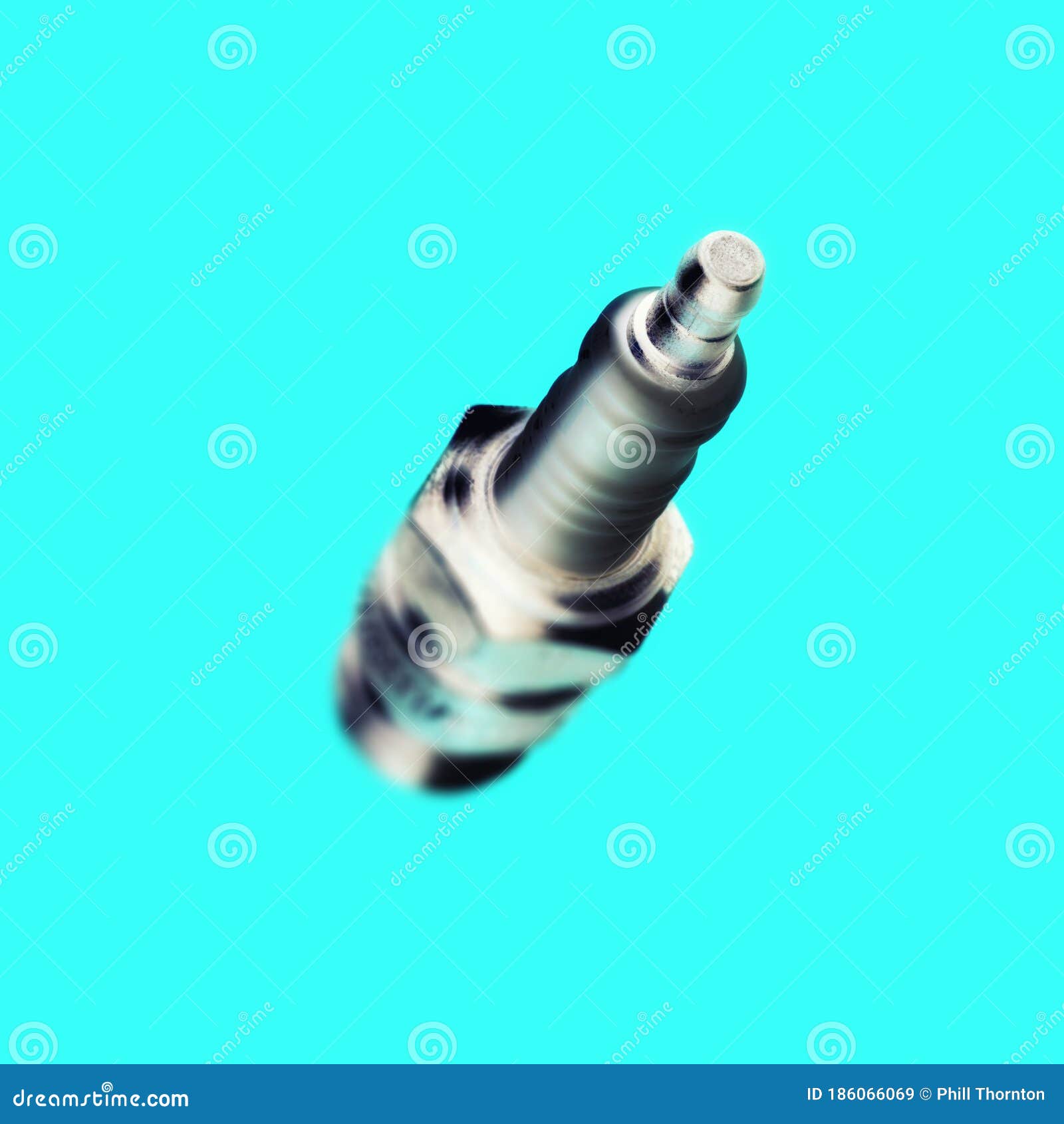 Abstract View of a Spark Plug on Light Blue Stock Image - Image of ...