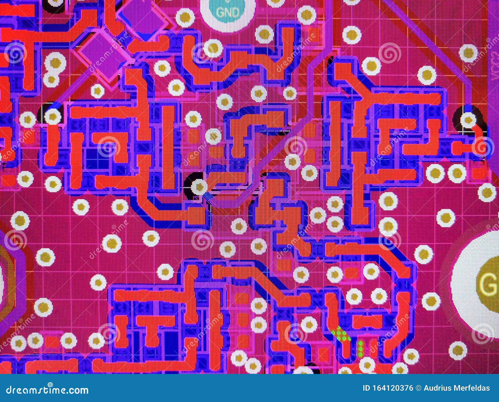 Abstract View of PCB Design from Computer Screen Stock Photo - Image of ...