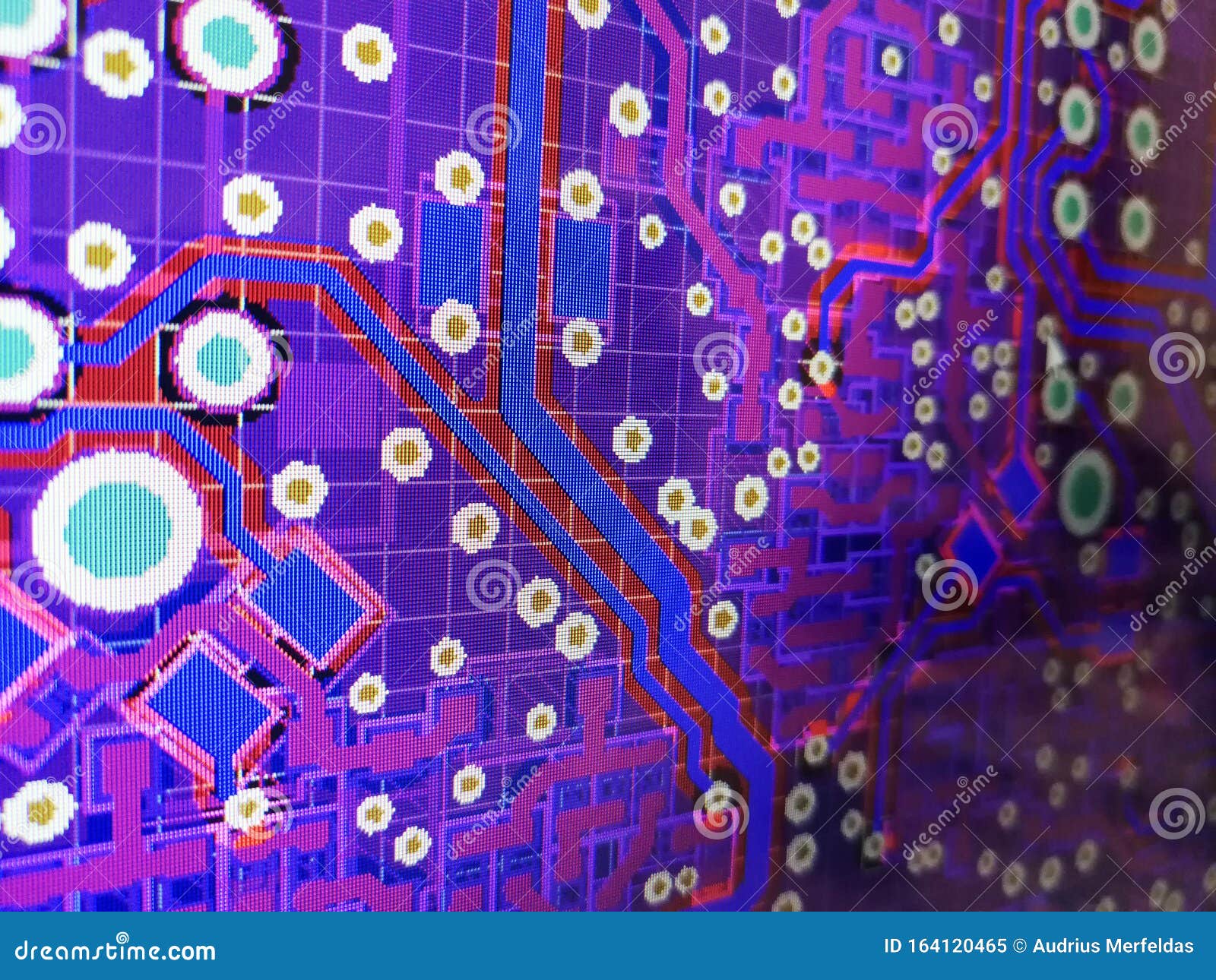 Abstract View of PCB Design from Computer Screen Stock Image - Image of ...