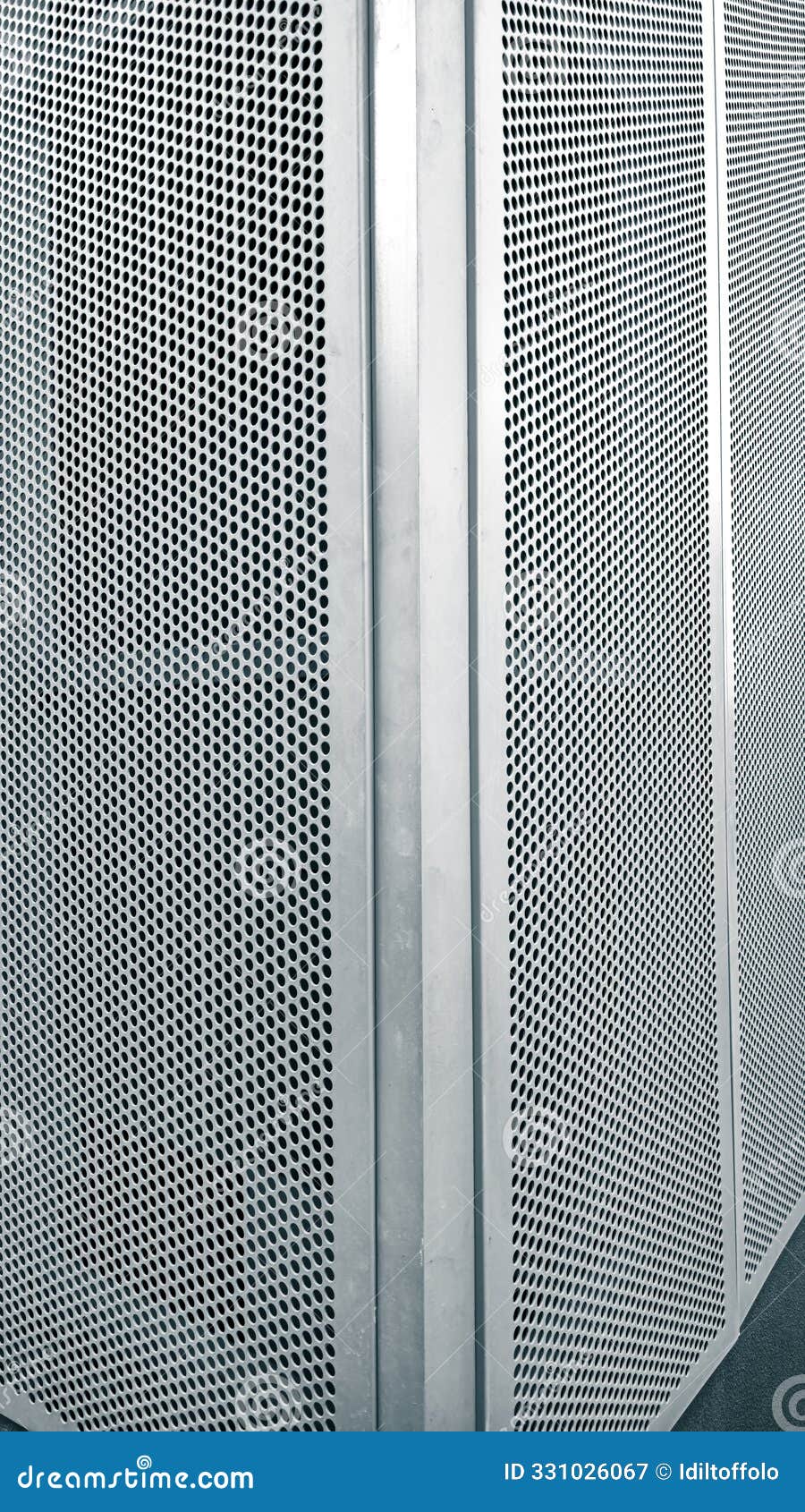 Abstract View of a Perforated Aluminum Corner Panel Stock Image - Image ...