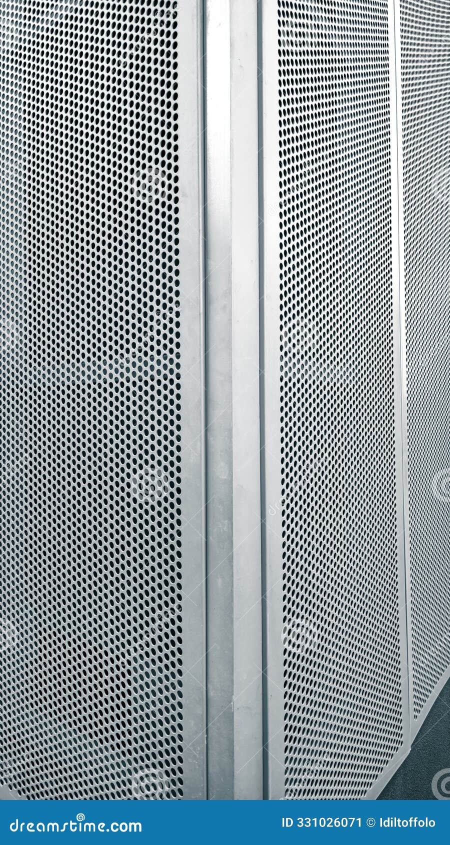 Abstract View of a Perforated Aluminum Corner Panel Stock Image - Image ...