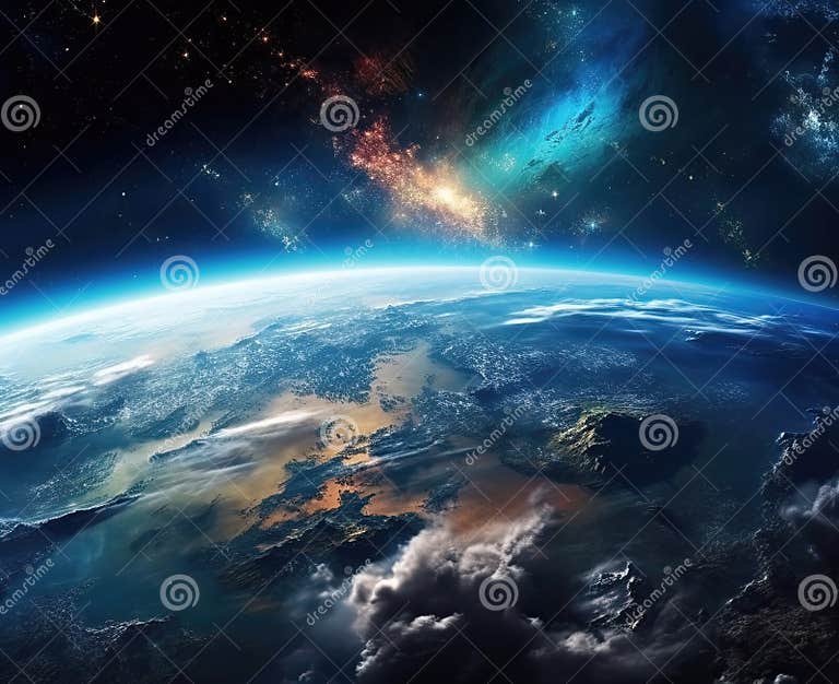 Abstract View of Planet Earth in Outer Space. Element of the Solar ...
