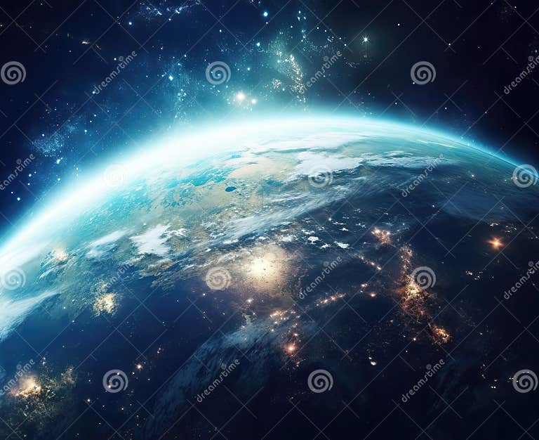 Abstract View of Planet Earth in Outer Space. Element of the Solar ...