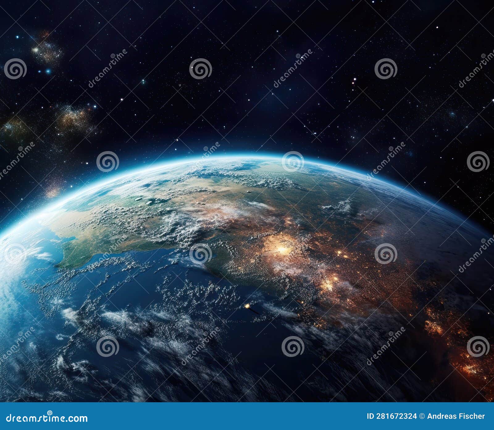 Abstract View of Planet Earth in Outer Space. Element of the Solar ...