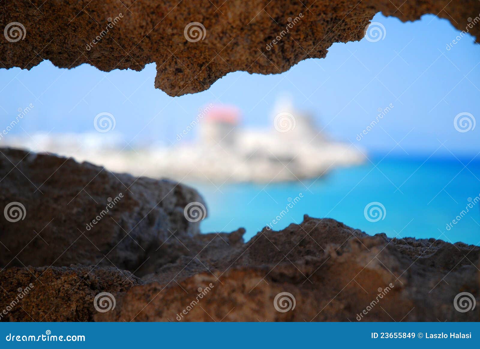 Abstract View through a Rock in Rhodes Stock Image - Image of rhodos ...