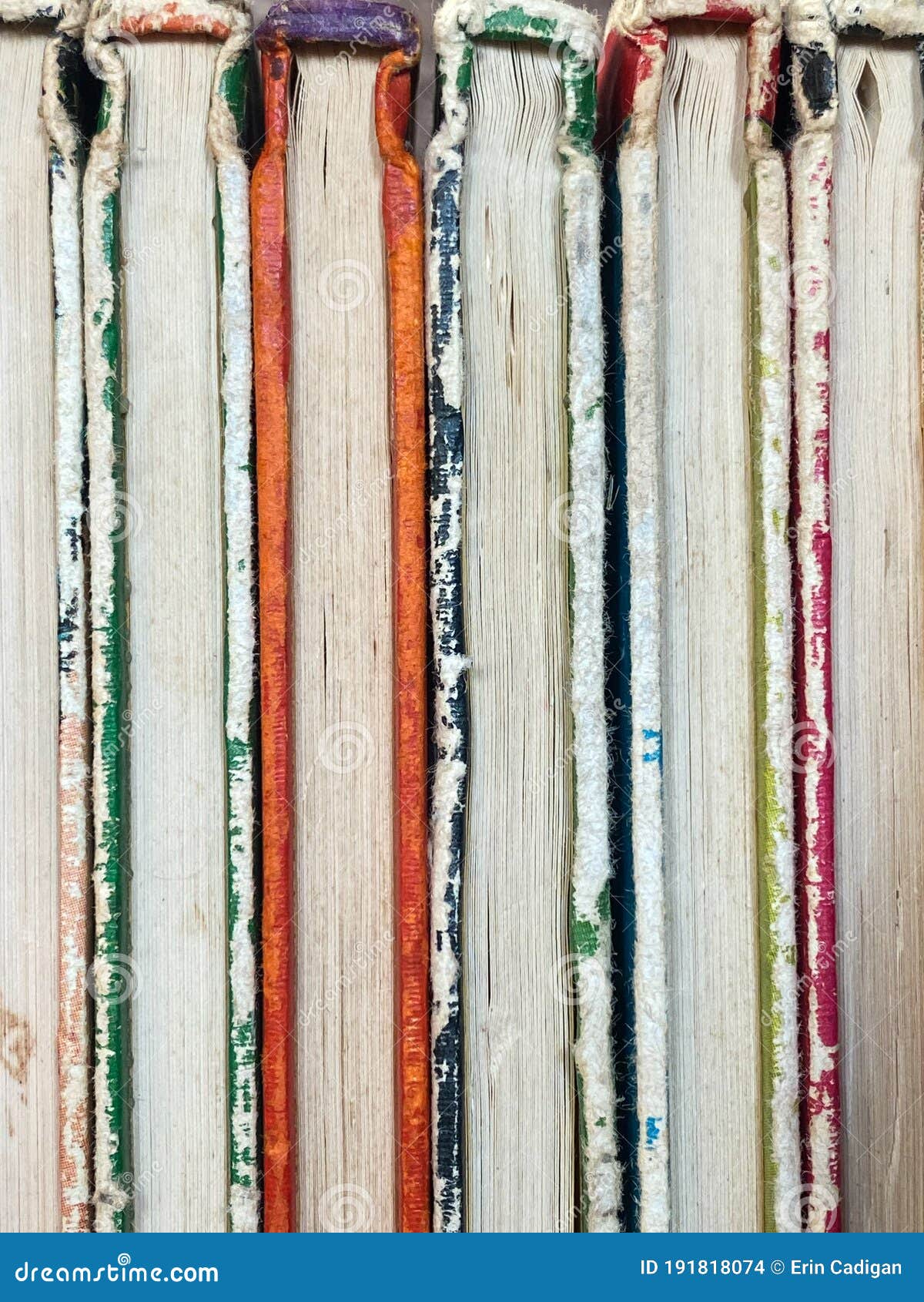 Stack of Colorful Old Books Stock Photo - Image of worn, pages: 191818074