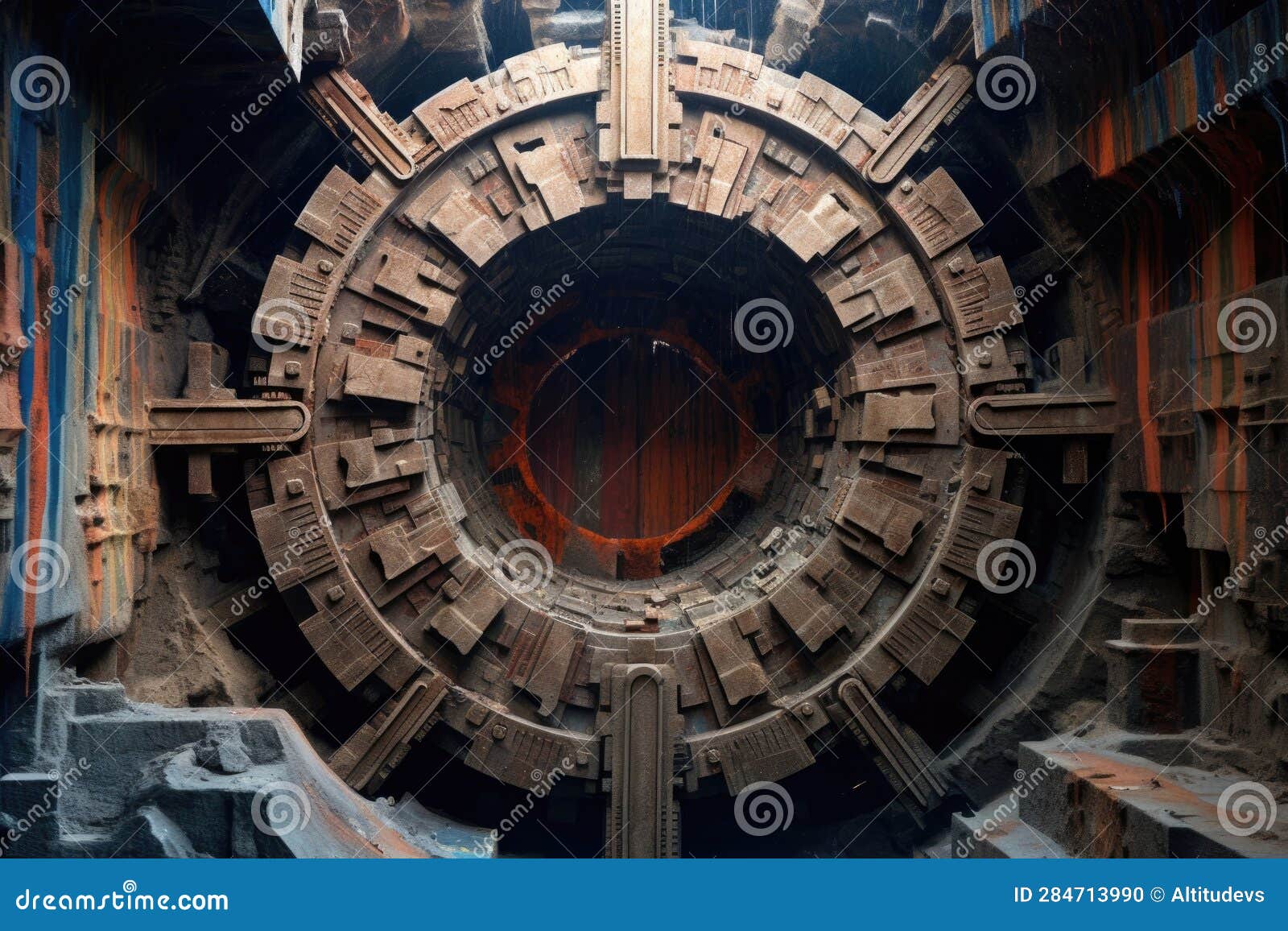 Abstract View of Tbms Rotating Cutter Head Stock Photo - Image of view ...