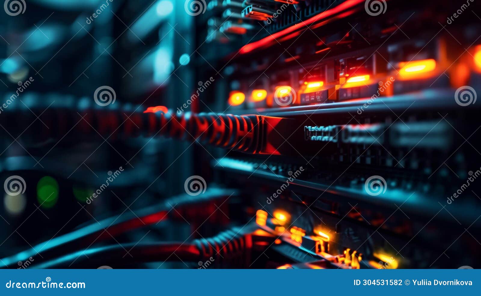 Abstract View of Various it Data Cables Inside a Computer Conveying ...