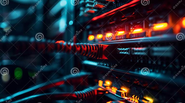 Abstract View of Various it Data Cables Inside a Computer Conveying ...