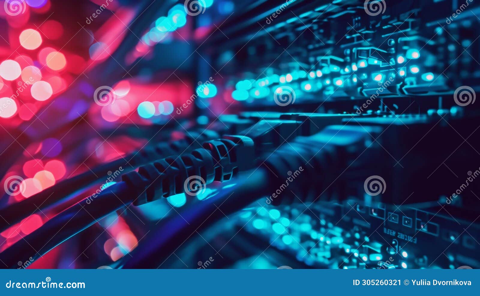 Abstract View of Various it Data Cables Inside a Computer Conveying ...