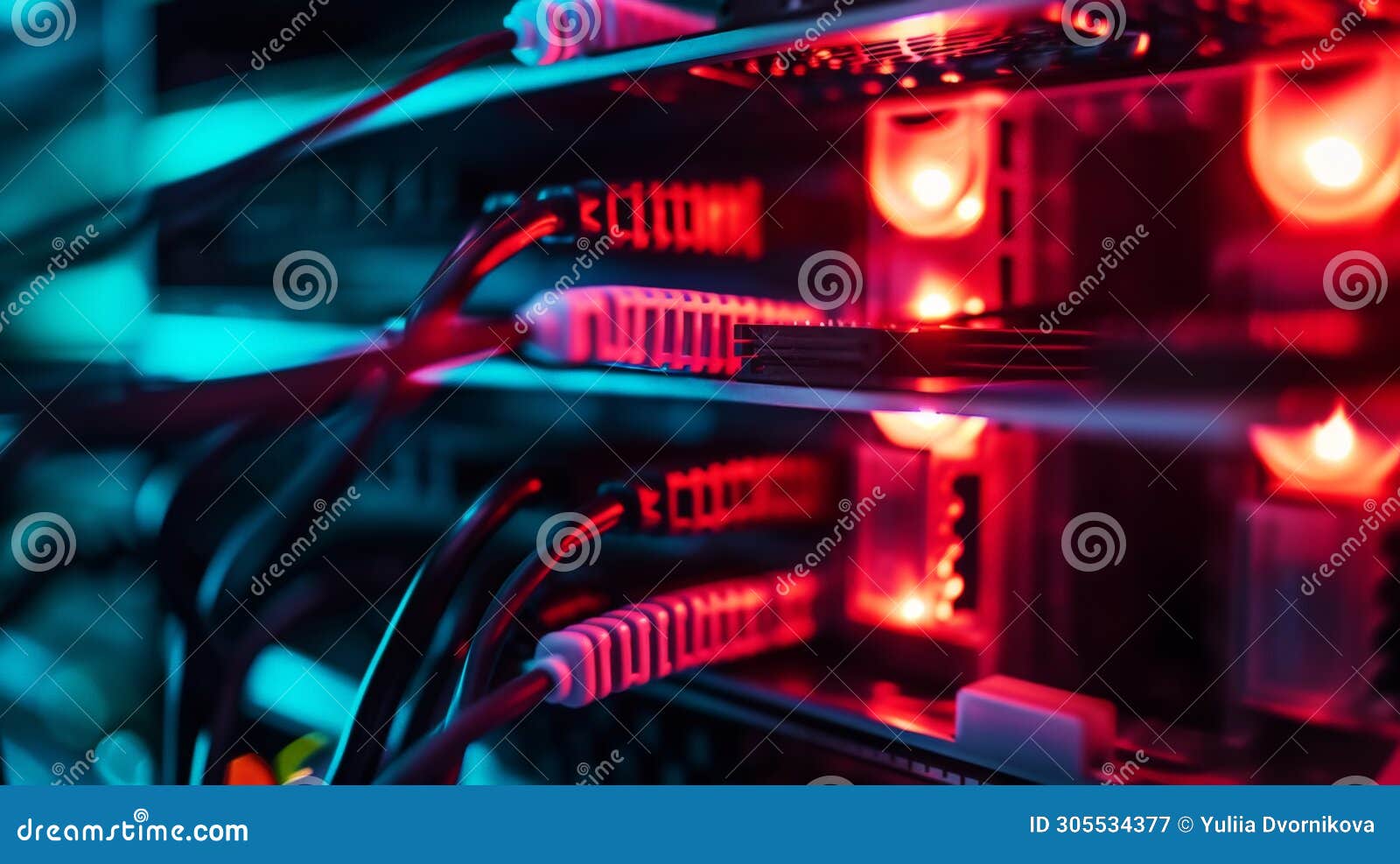 Abstract View of Various it Data Cables Inside a Computer Conveying ...