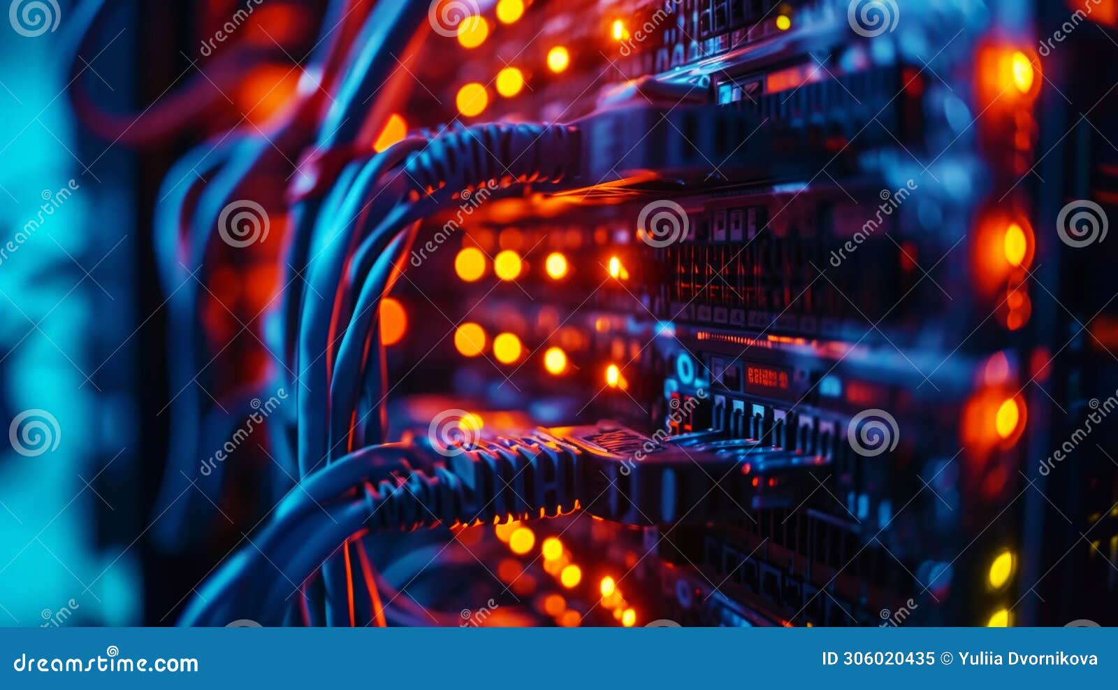 Abstract View of Various it Data Cables Inside a Computer Conveying ...