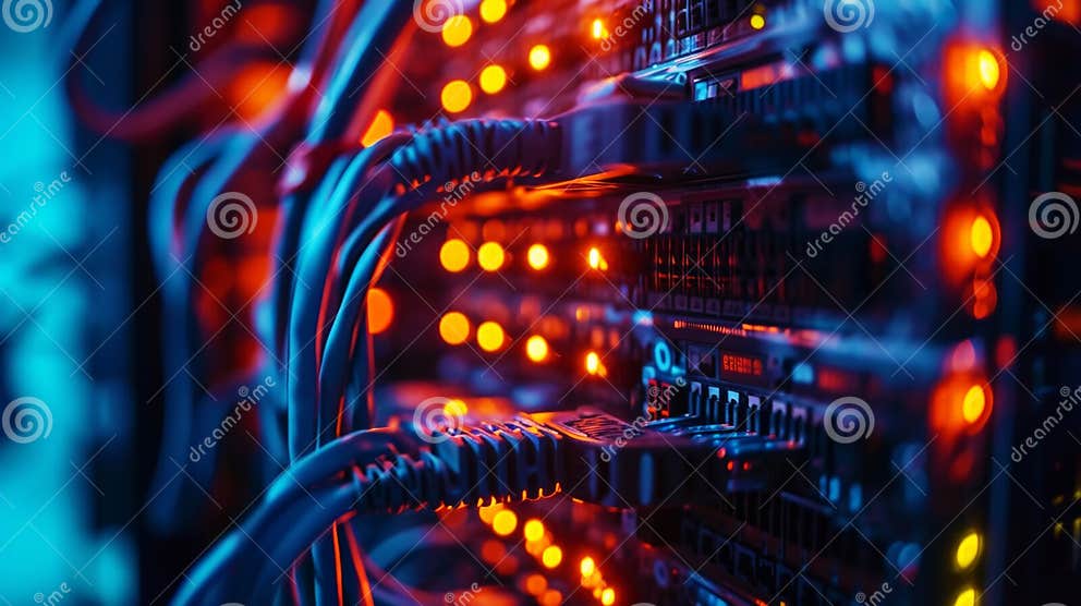 Abstract View of Various it Data Cables Inside a Computer Conveying ...