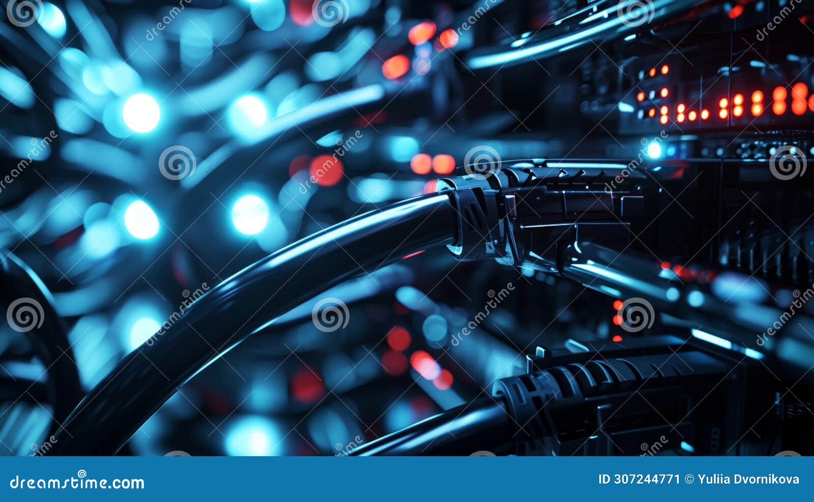 Abstract View of Various it Data Cables Inside a Computer Conveying ...