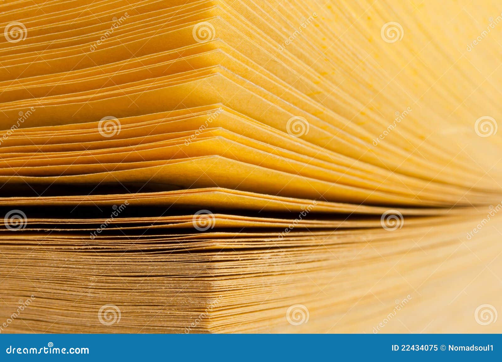 Abstract View of Yellow Pages Book Stock Image - Image of macro, open ...