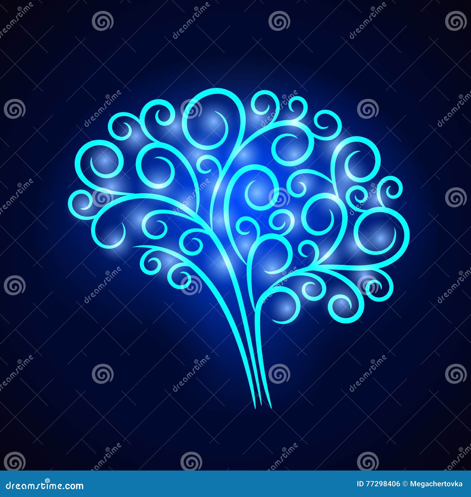 Abstract Vignette Neon Brain Stock Vector - Illustration of intellect ...