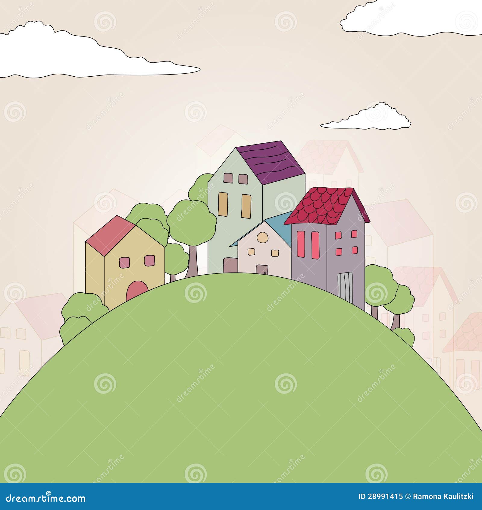 Abstract Village stock illustration. Illustration of european - 28991415