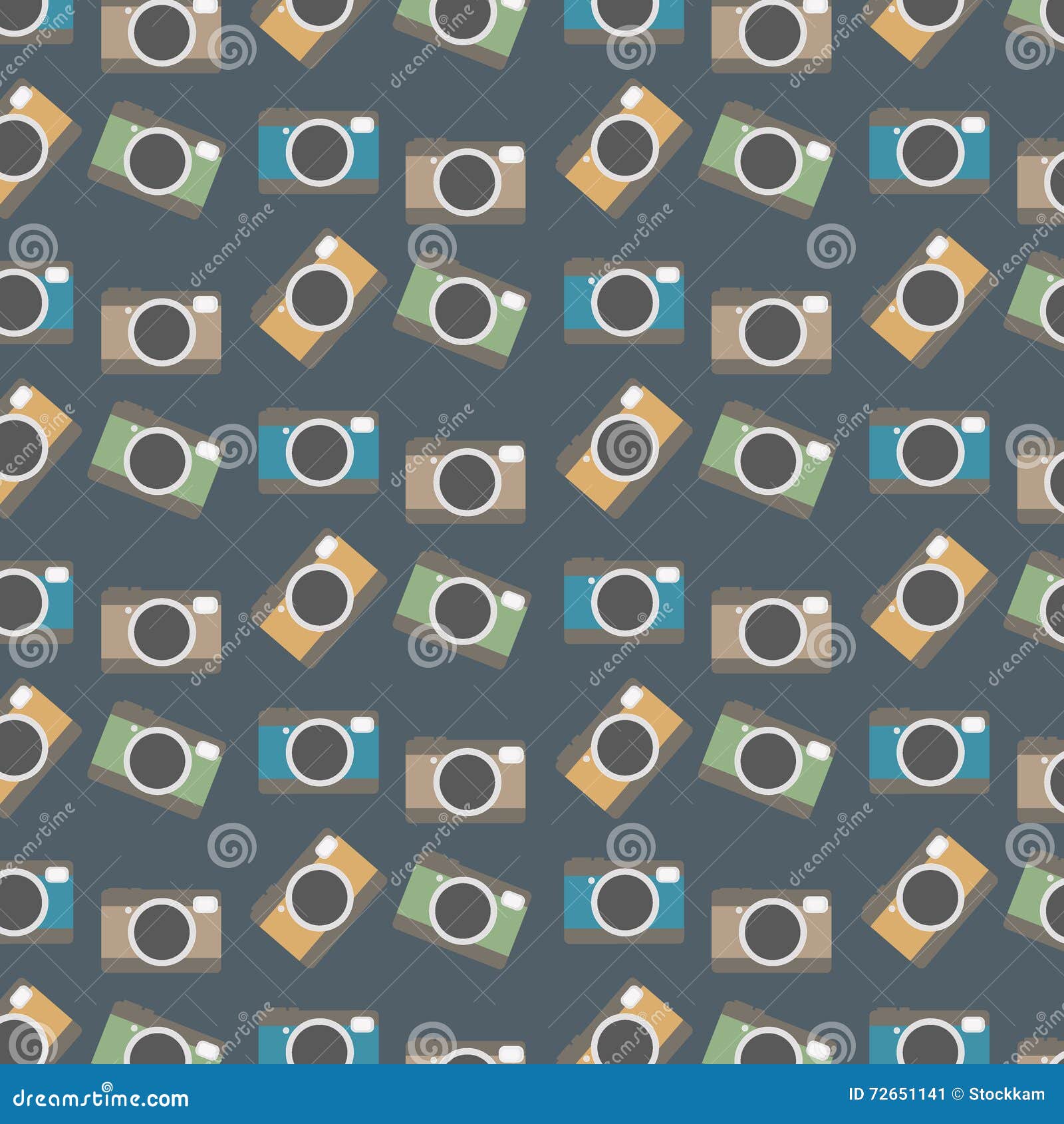 Abstract Vintage Cameras Pattern Background Stock Illustration ...