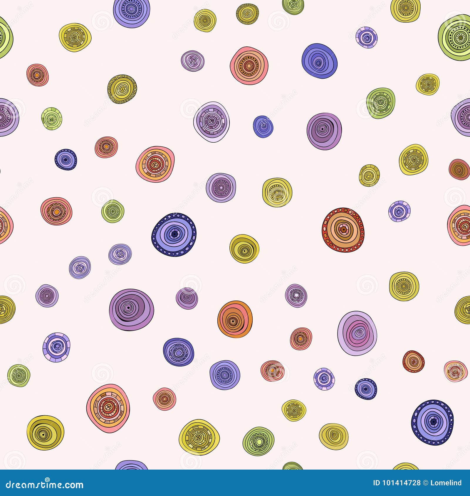 Vector Vintage Colored Circles Seamless Pattern Stock Illustration ... Vector Vintage Colored Circles Seamless Pattern Stock Illustration ...