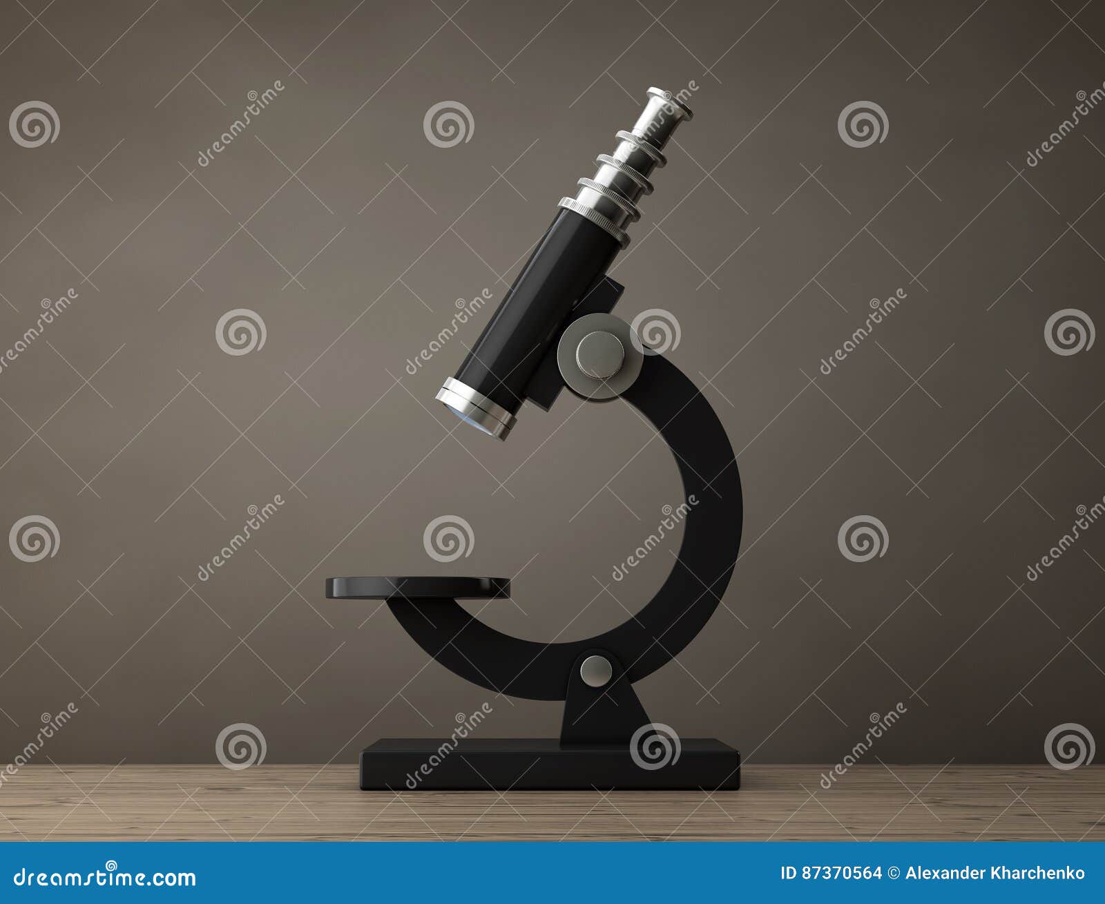 Abstract Vintage Laboratory Microscope. 3d Rendering Stock Illustration ...