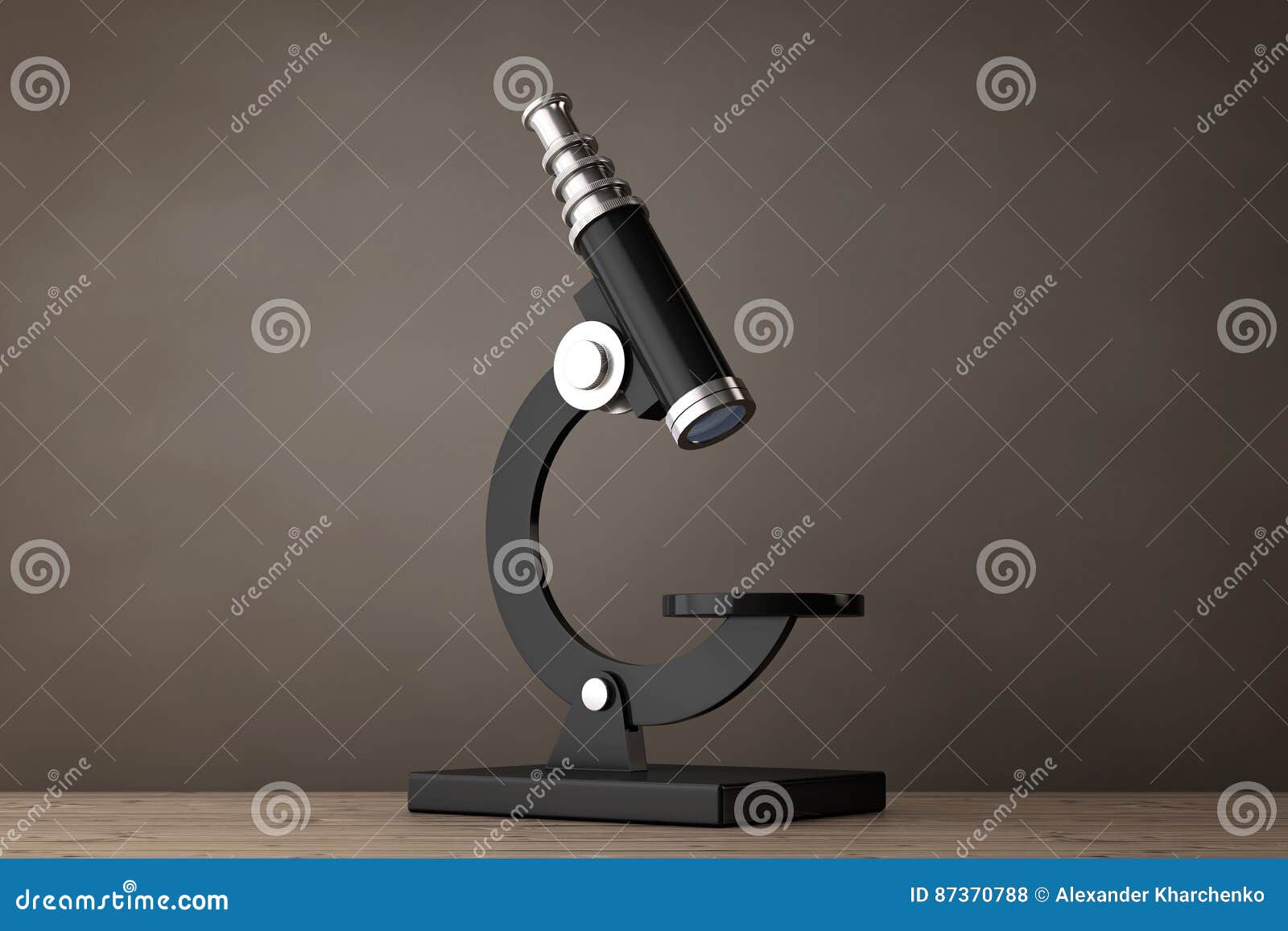 Abstract Vintage Laboratory Microscope. 3d Rendering Stock Illustration ...