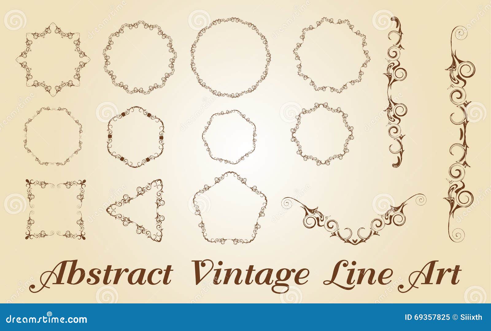 Abstract Vintage Line Art stock vector. Illustration of document - 69357825