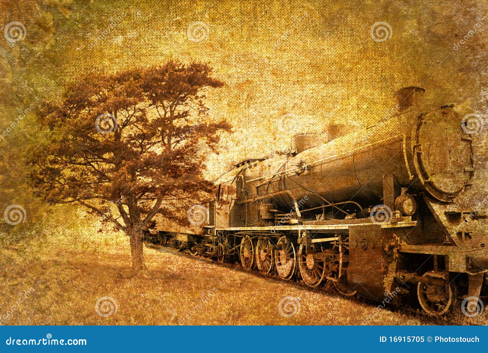 Abstract Vintage Photo of Steam Train Stock Illustration - Illustration ...