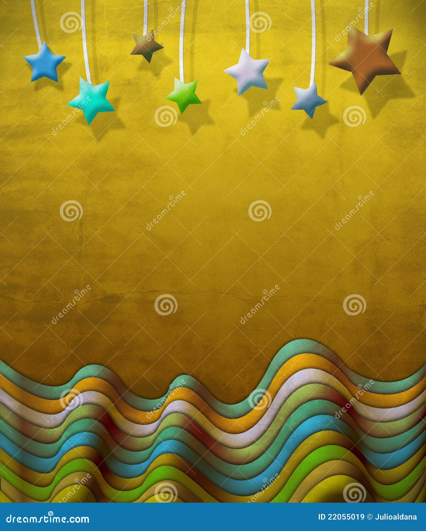 Abstract Vintage Scene with Stars Stock Illustration - Illustration of ...