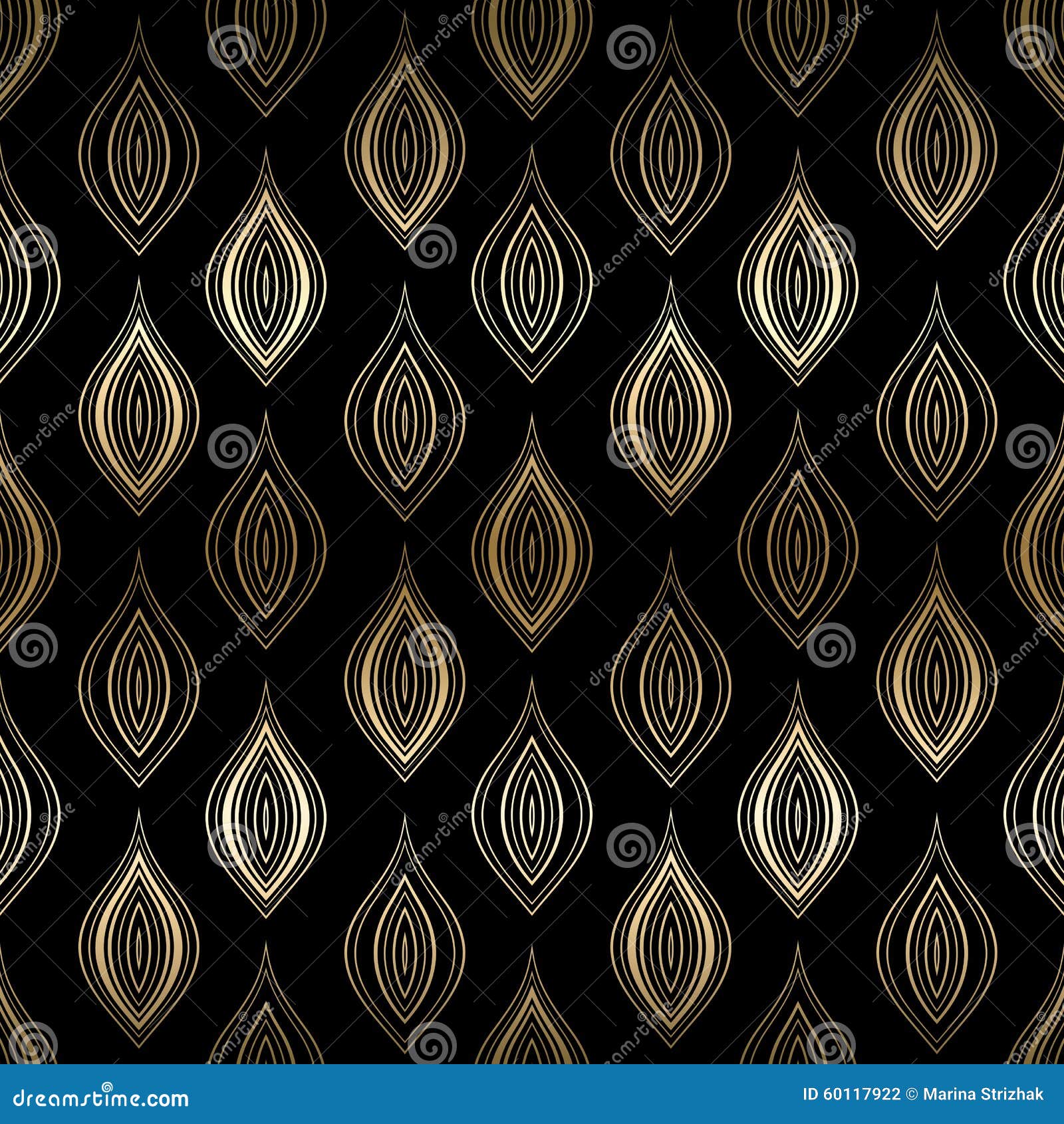 Abstract Vintage Seamless Damask Pattern Stock Vector - Illustration of ...