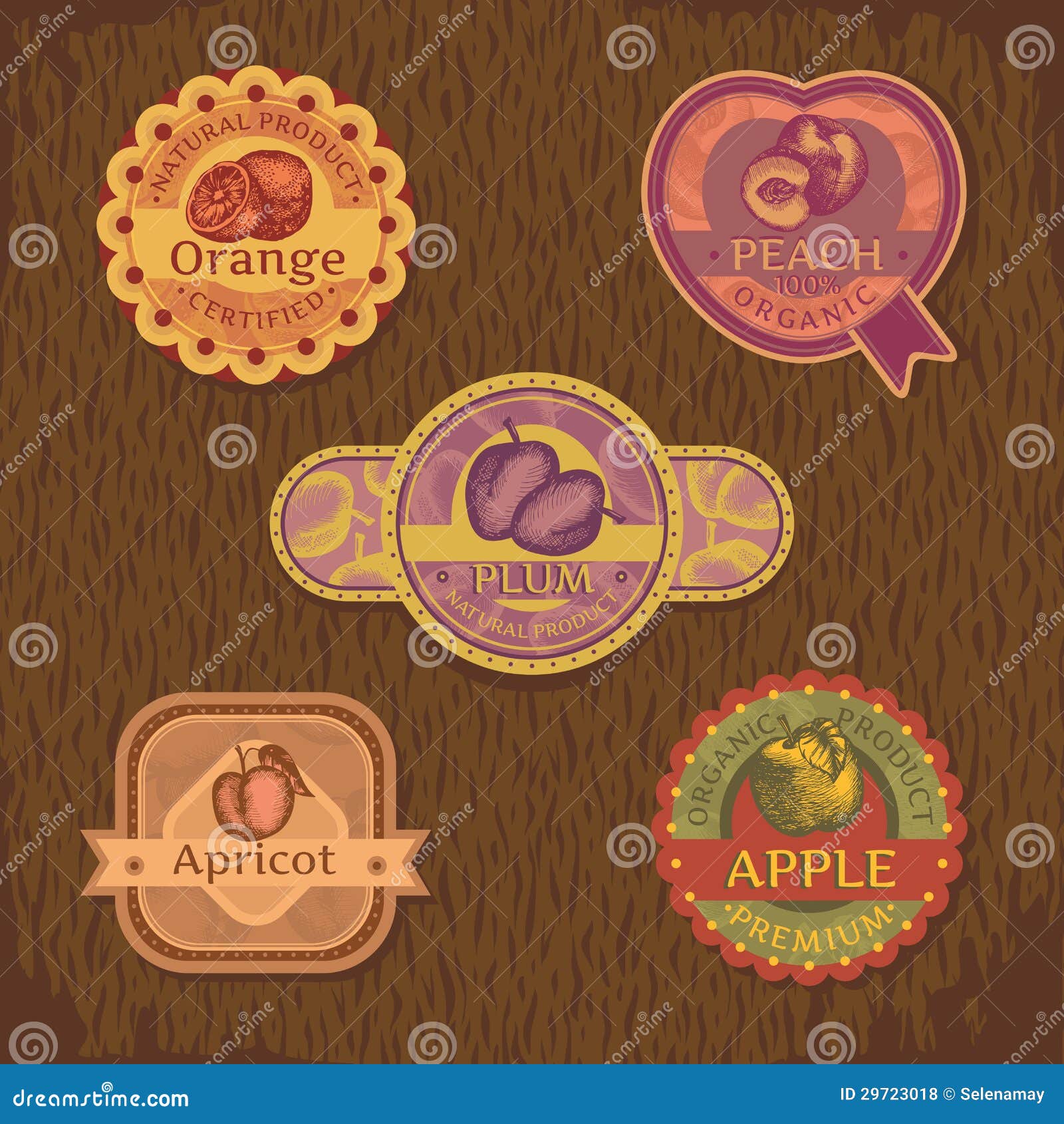 Fruit Label Cartoon Vector | CartoonDealer.com #18390779