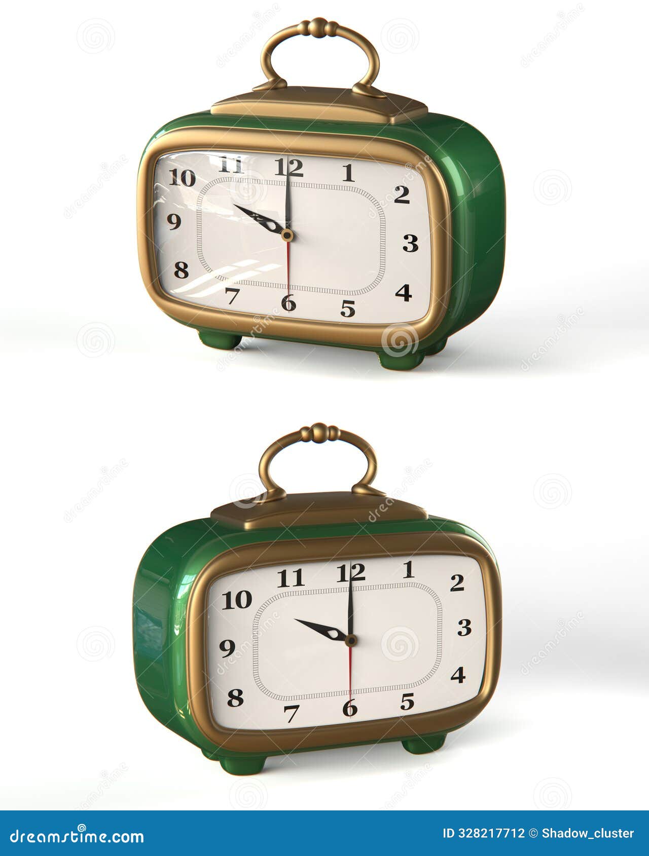 Abstract Vintage Table Clock in 50s Style Stock Illustration ...