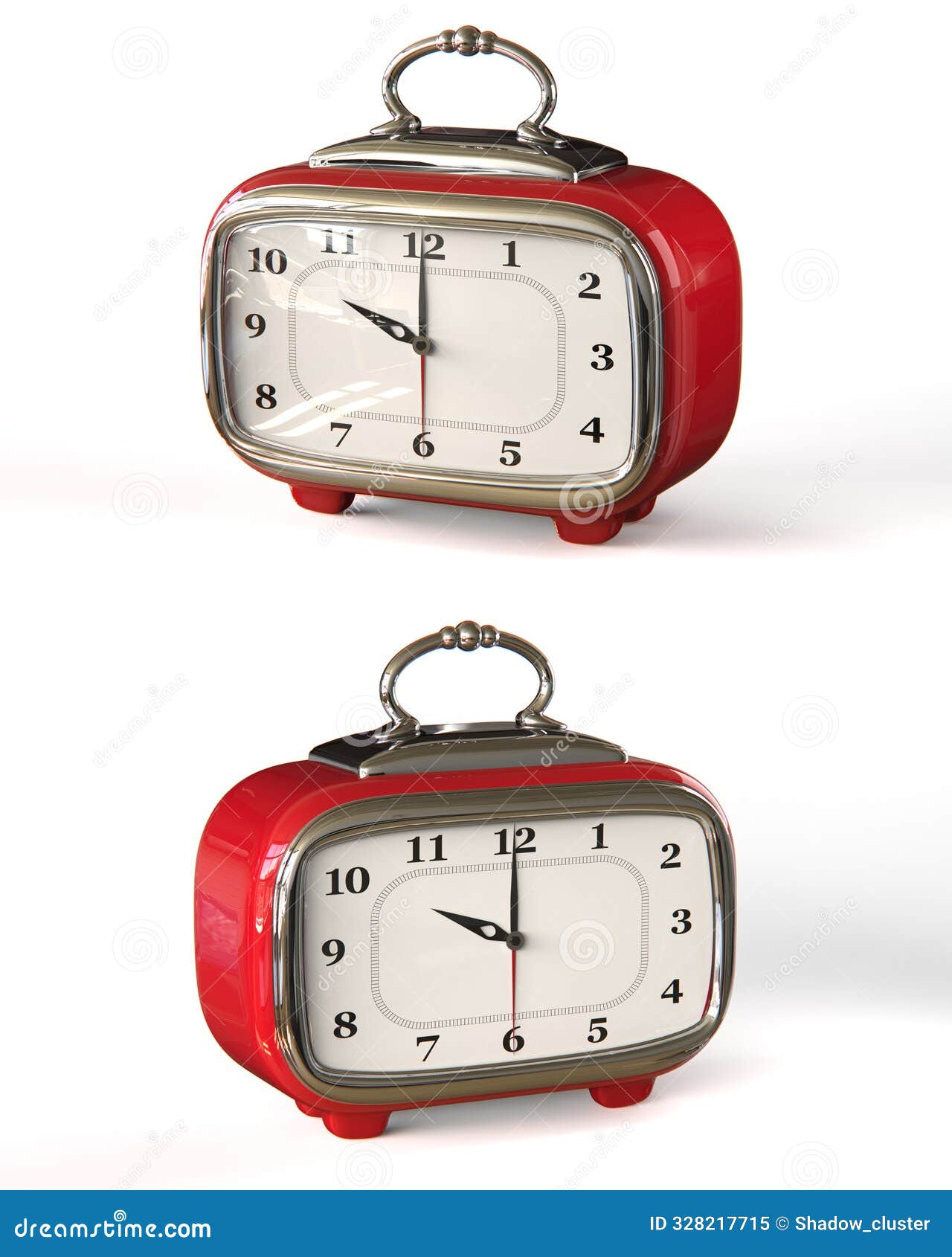 Abstract Vintage Table Clock in 50s Style Stock Illustration ...