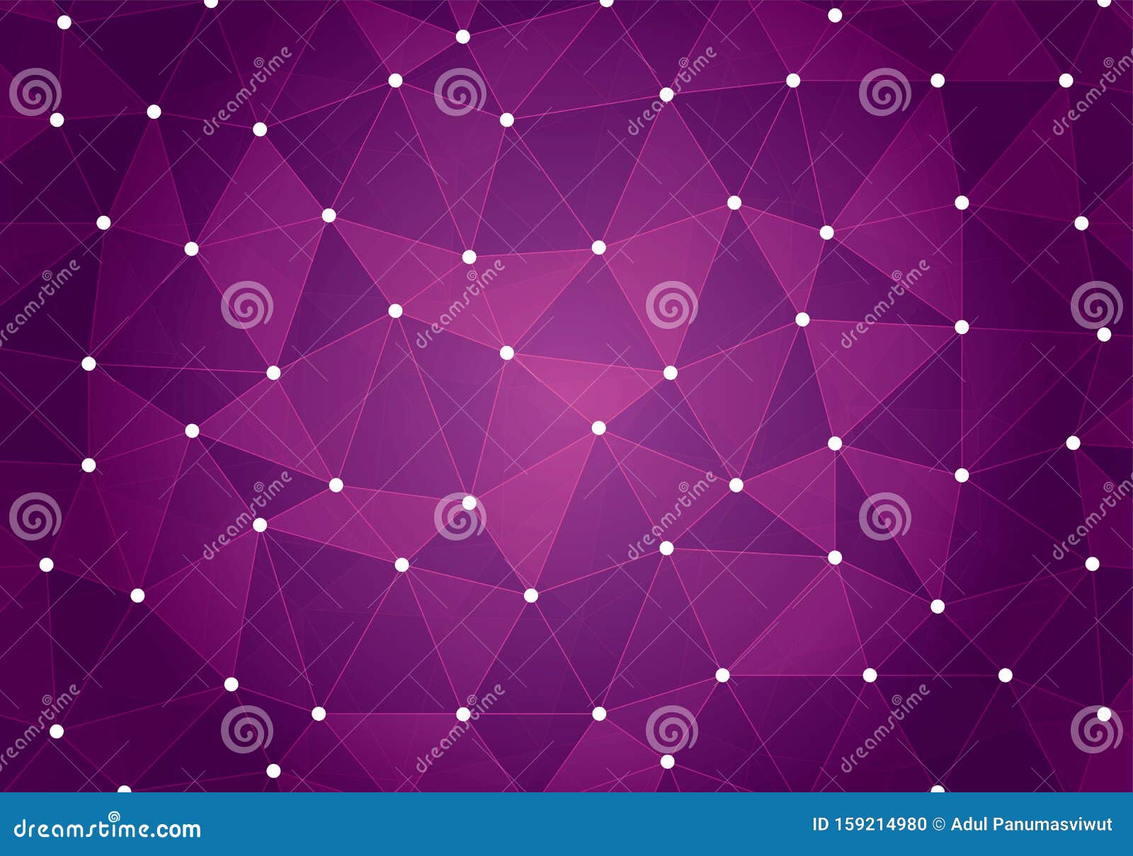 Abstract Violet Geometric Triangular Low Poly with Dots and Lines ...