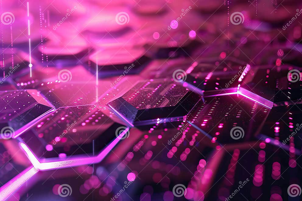 Abstract Violet Technology Hexagonal Background Stock Image - Image of ...