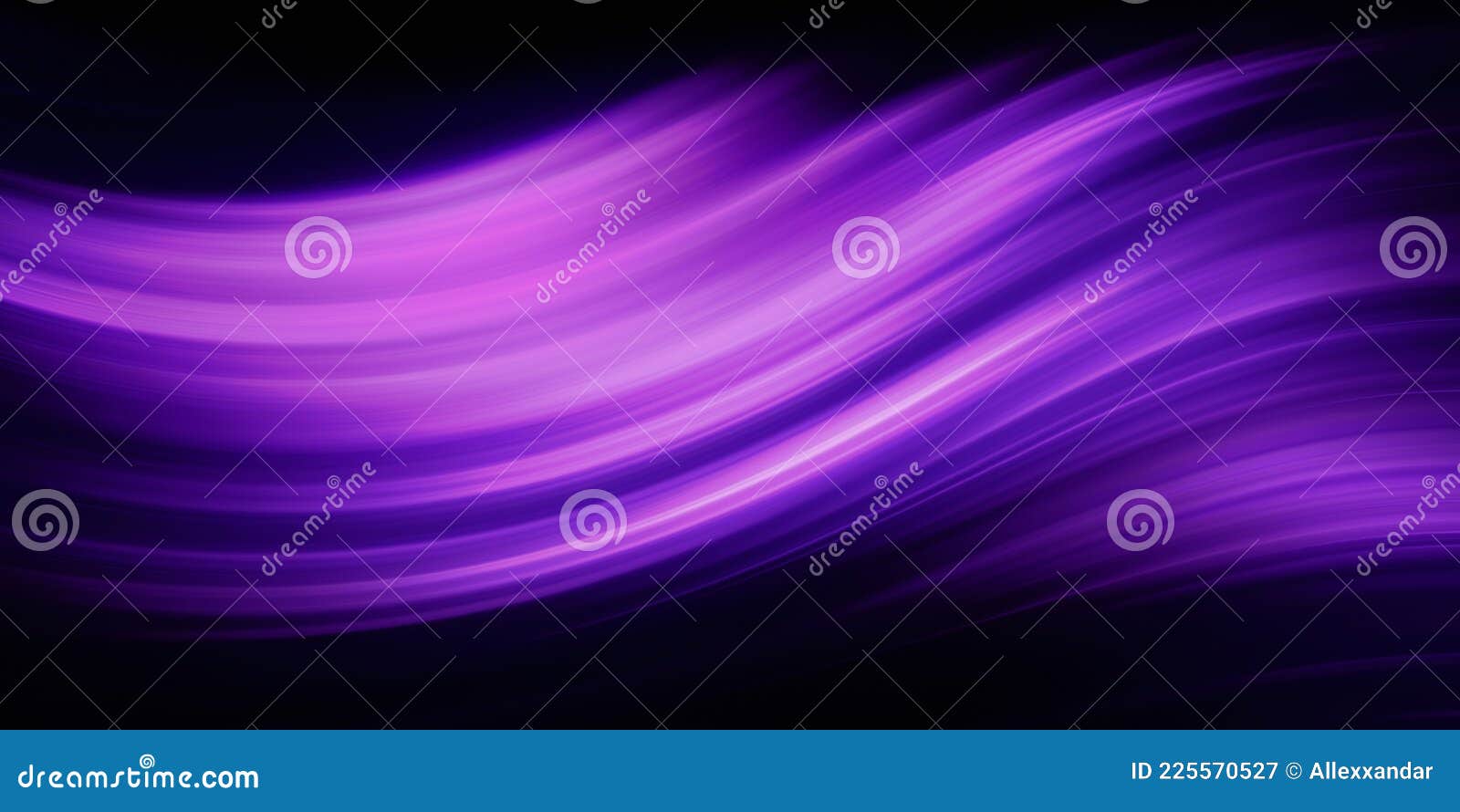 Abstract Violet Wave Lines on Black Background, Soft Violet Wave Stock ...