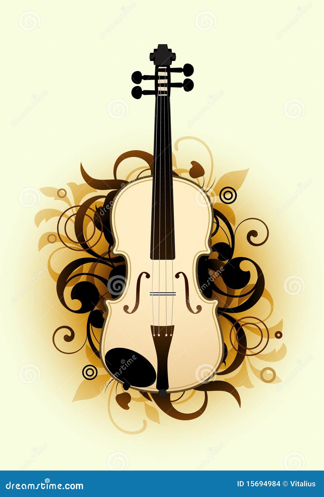 Abstract with violin stock vector. Illustration of painting - 15694984