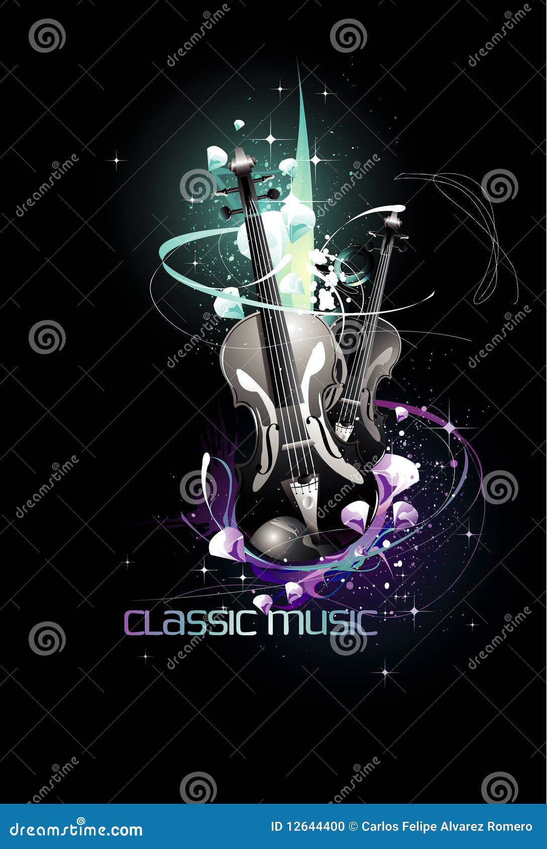 Abstract violin vector stock vector. Illustration of sound - 12644400