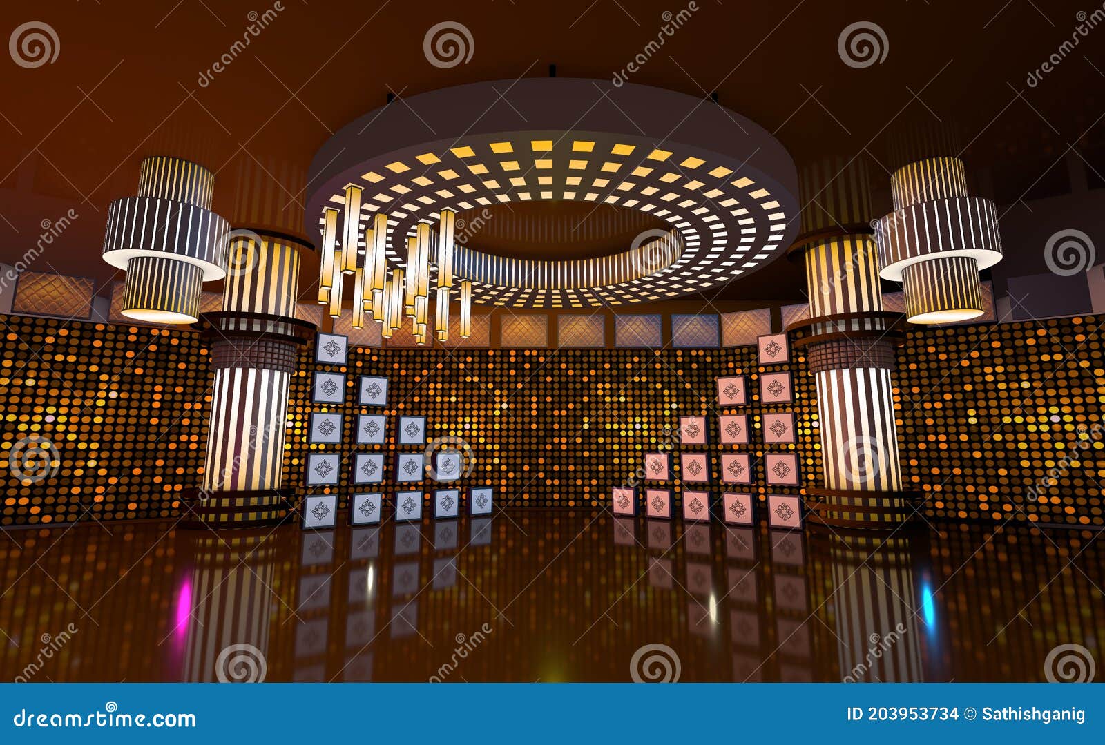 Abstract Virtual Background for Tv Shows Stock Illustration ...