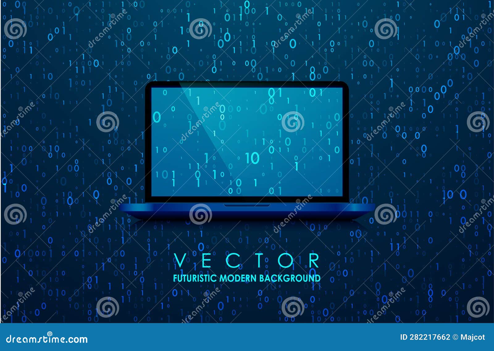 Abstract Virtual Digital Stream Binary Computer Code Background Stock