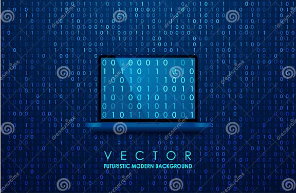 Abstract Virtual Digital Stream. Binary Computer Code Background Stock ...