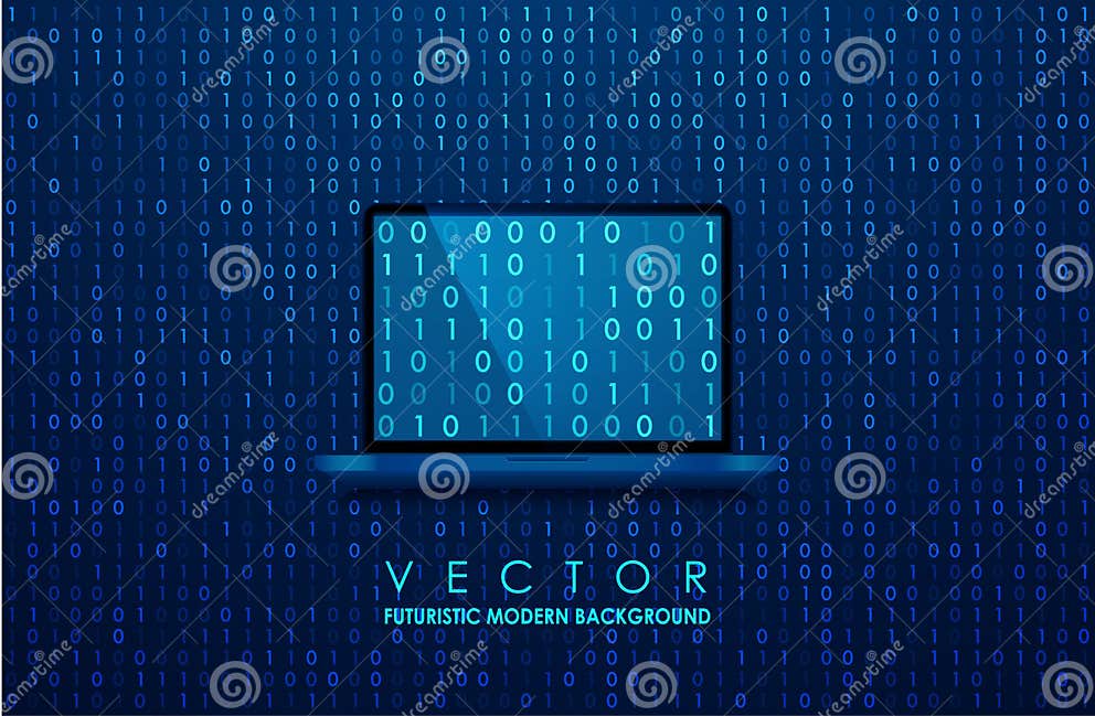 Abstract Virtual Digital Stream. Binary Computer Code Background Stock Vector - Illustration of ...