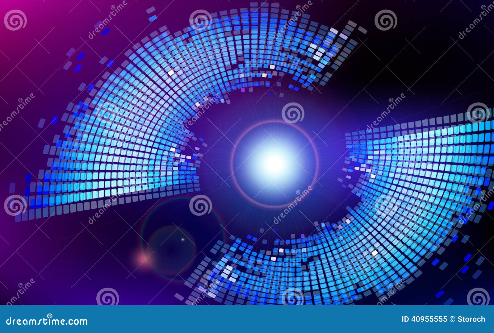 Abstract Virtual Space Lens Flare Technology Background. Stock Vector ...