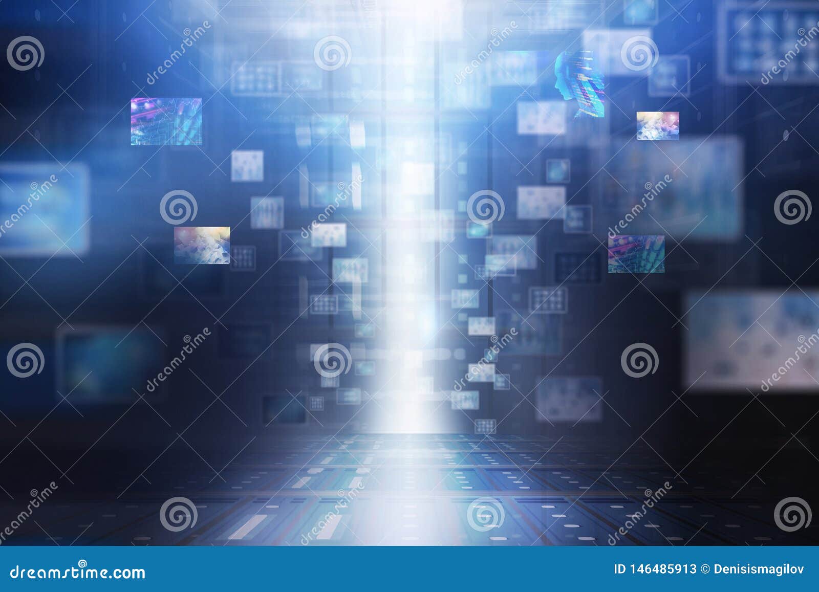 Abstract Virtual Telecommunication Interface Stock Illustration ...