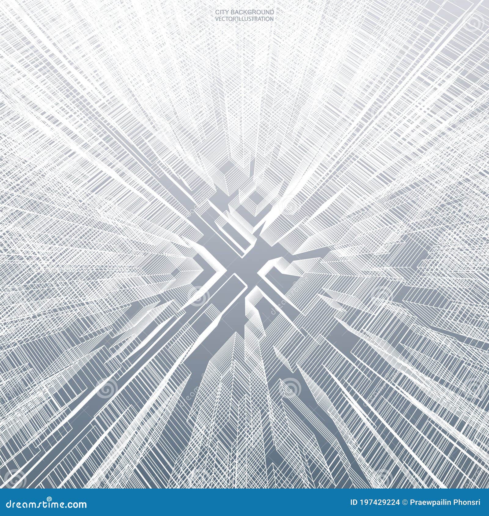 Abstract Virtual Zoom of Wireframe for Background. Perspective 3D ...