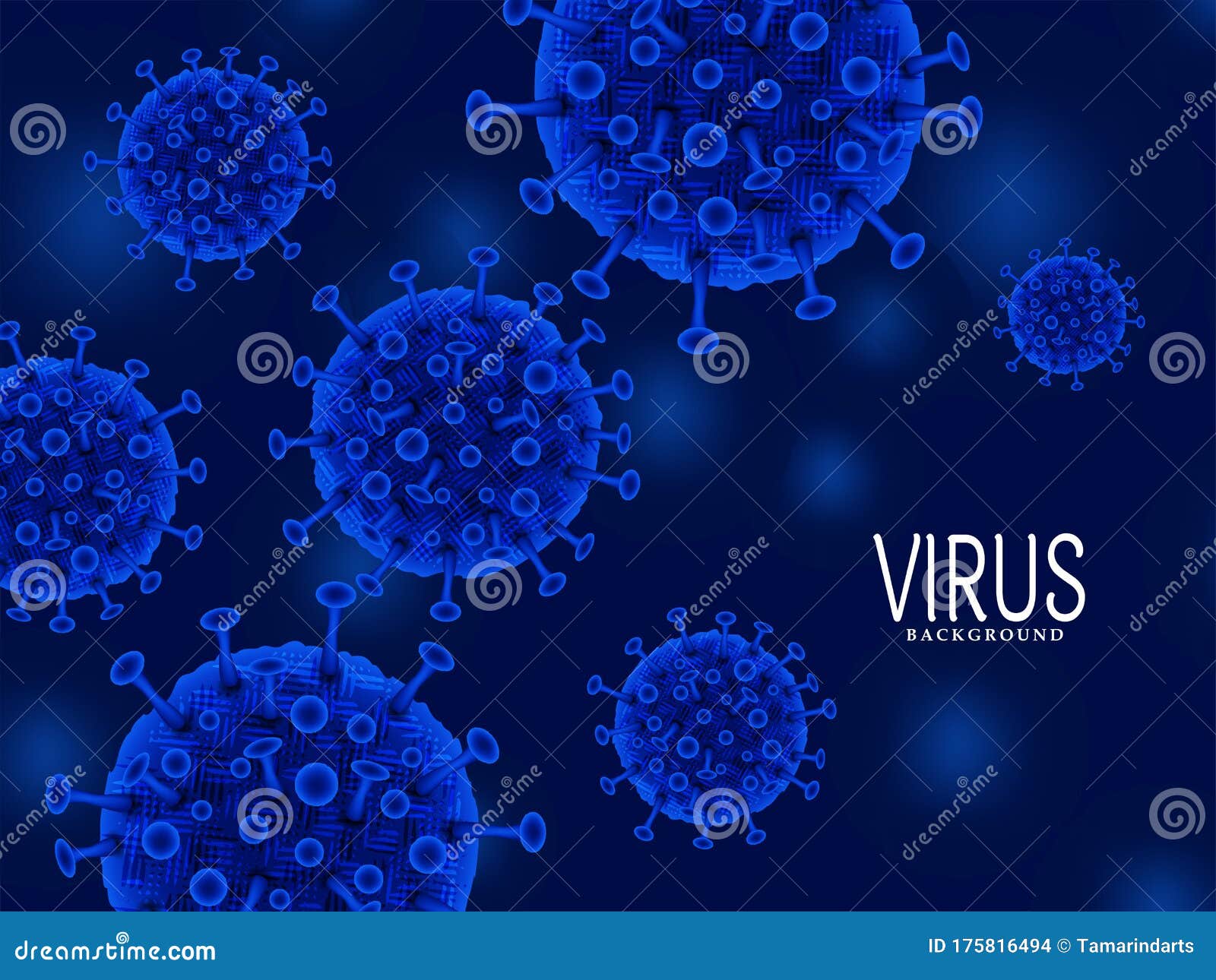 Abstract Virus Floating Blue Background Stock Vector - Illustration of ...