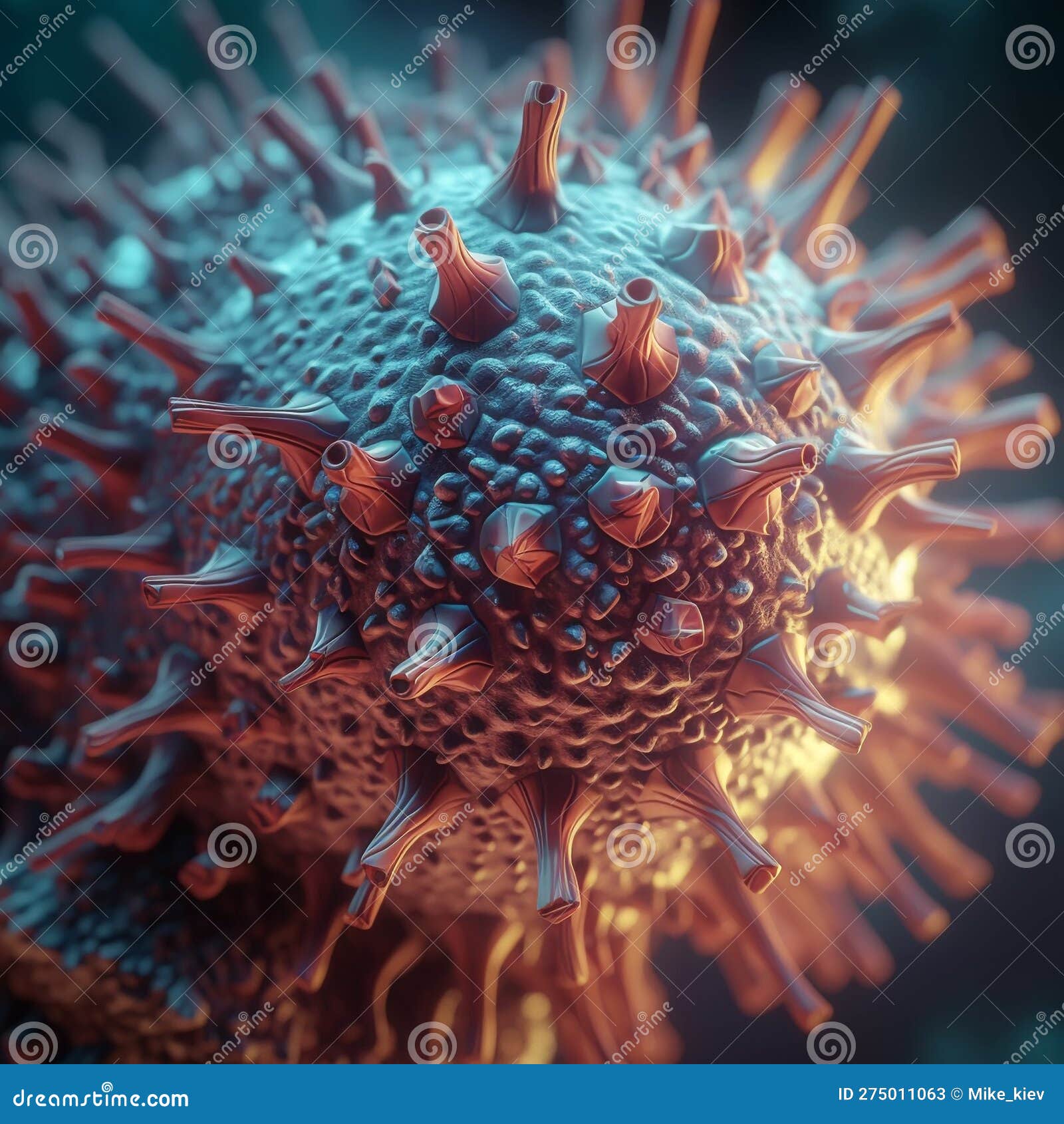 Abstract virus, macro view stock illustration. Illustration of concept ...