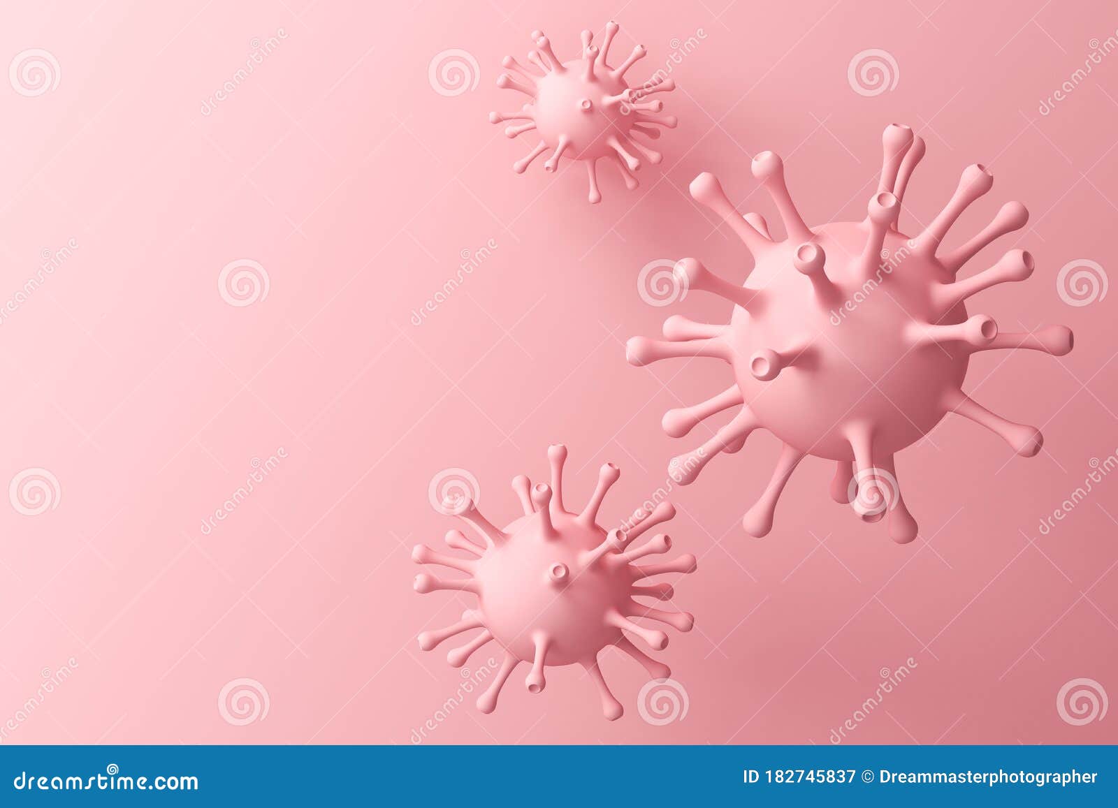 Abstract Virus on Pink Pastel Color Wall Background Stock Illustration ...