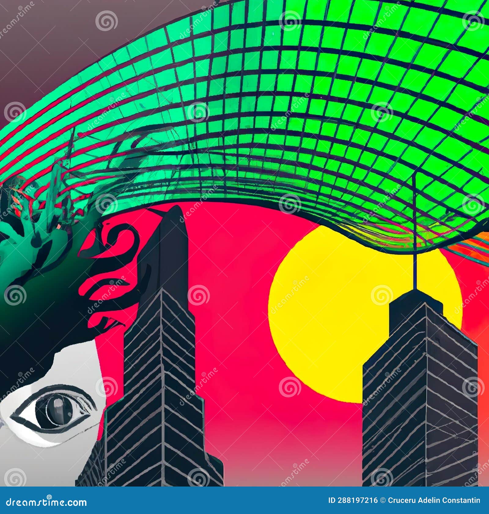 Abstract Vision of the Future Animated Painting Stock Illustration ...