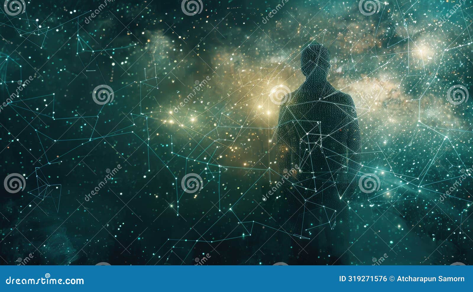 An Abstract Visual of a Human Silhouette Filled with a Galaxy of ...