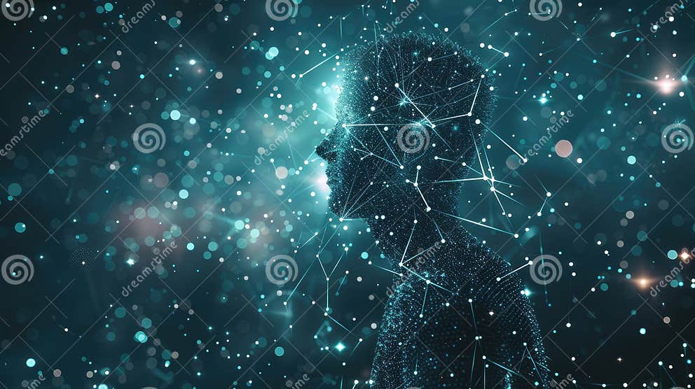 An Abstract Visual of a Human Silhouette Filled with a Galaxy of ...